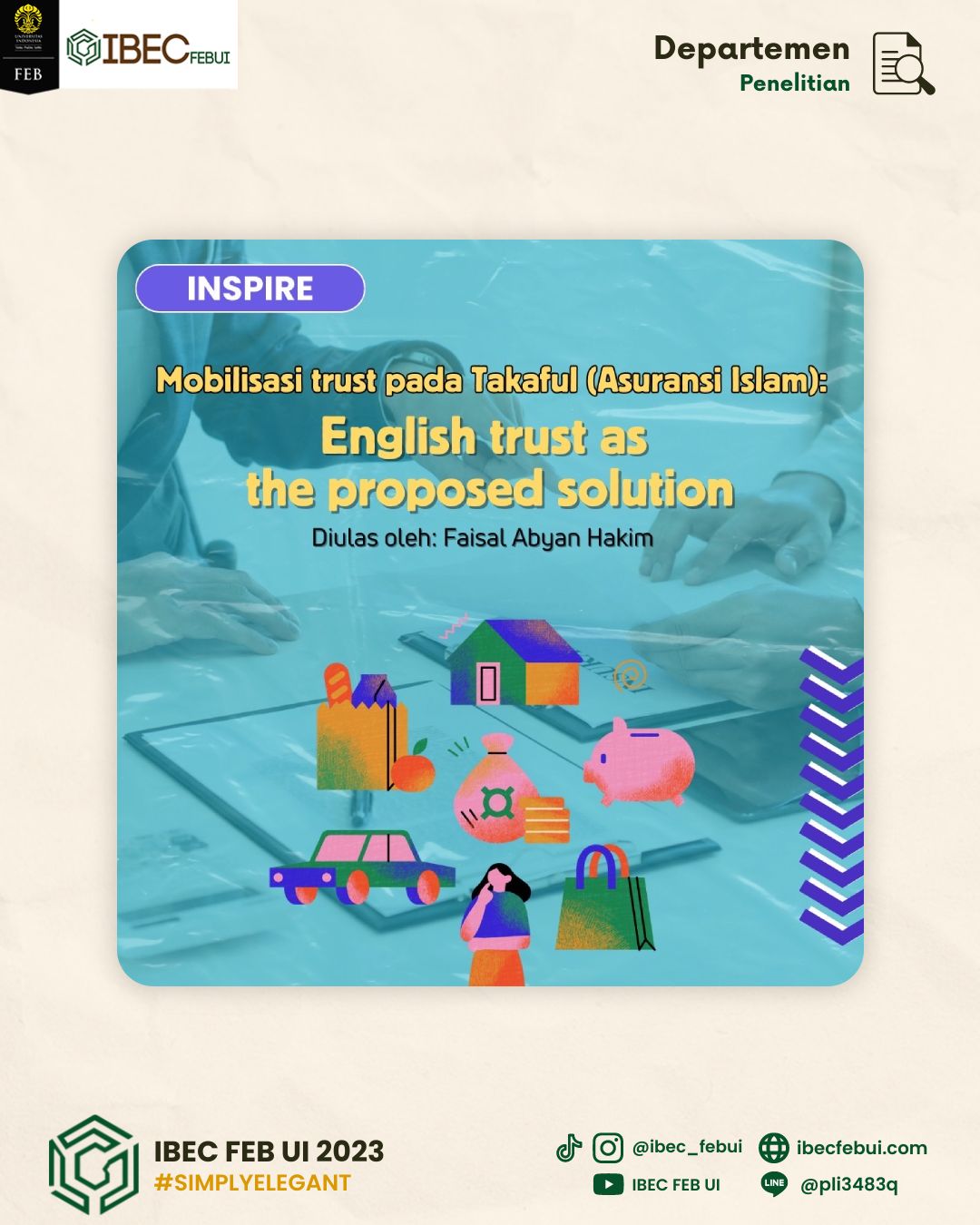 Mobilisasi trust pada takaful (asuransi Islam): English trust as the proposed solution - IBEC FEB UI